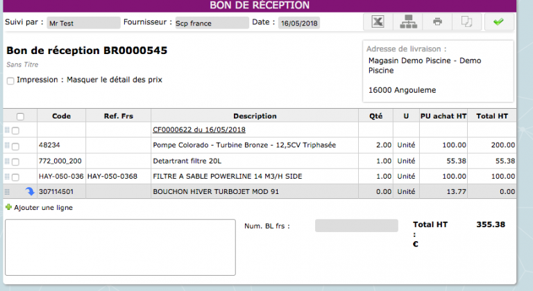 Imprimer des étiquettes articles suite à un Bon de réception - Extrabat ...